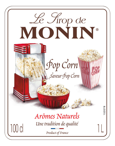 Monin Popcorn Syrup 1L | Buttery Sweet Coffee Flavouring - Discount Coffee