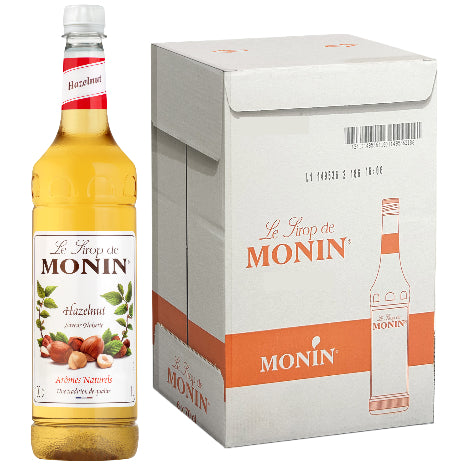 Monin Hazelnut Flavouring Syrup - Full Case (6x1 Litre) - Discount Coffee