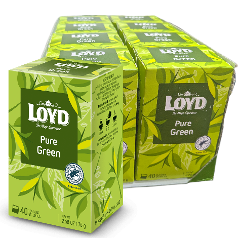 Loyd Green Tea Bags - Full Case (8 x 40 Bags) - Discount Coffee