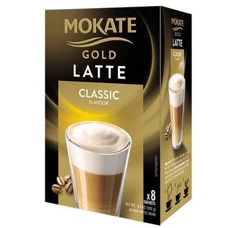 Instant Latte Sachets 8 x 12.5g | Classic Flavour | Mokate Gold ...